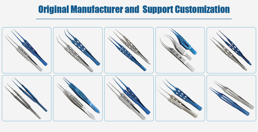 Ophthalmic Curved Suture Tying Forceps Surgical Instrument